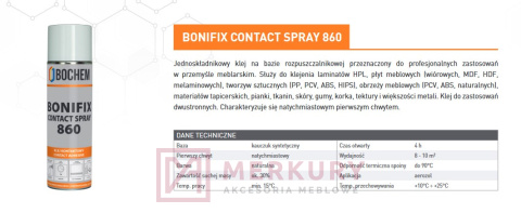 Klej montażowy BONIFIX CONTACT SPRAY 860, 500ml